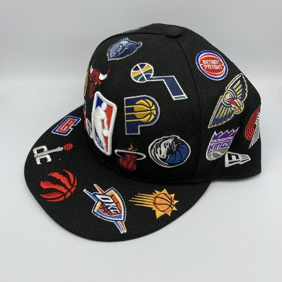 New Era | Accessories | Nba All Over Logo Patch 9fifty New Era Hat ...